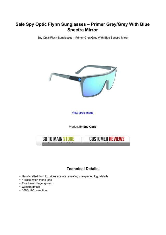 Sale spy optic flynn sunglasses primer grey grey with blue spectra ...