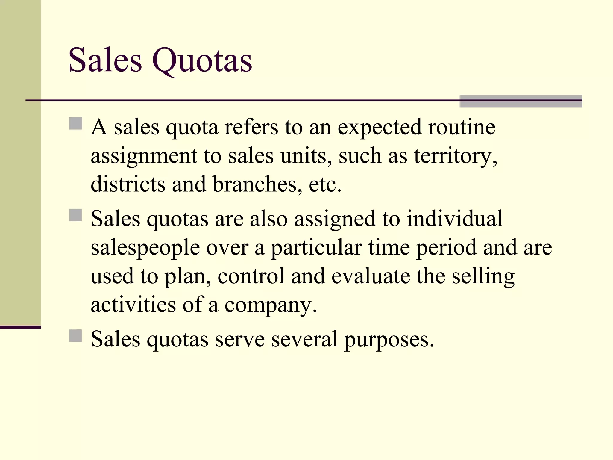 Sales quota and sales territory | PPT
