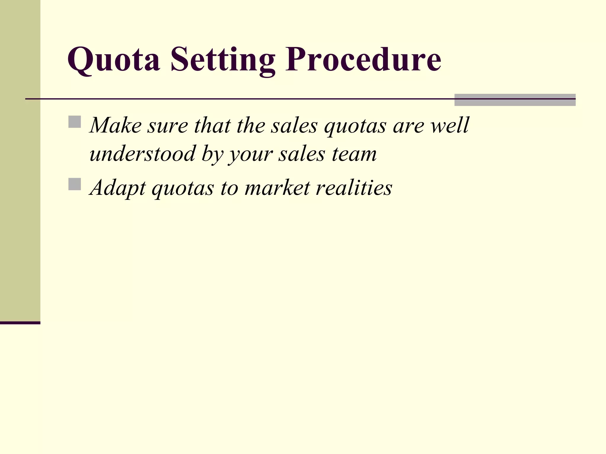 Sales quota and sales territory | PPT