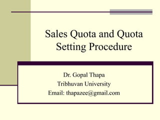 Sales quota and sales territory | PPT
