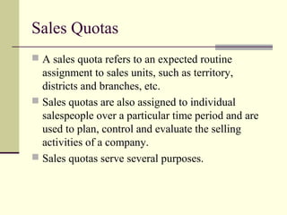 Sales quota and sales territory | PPT