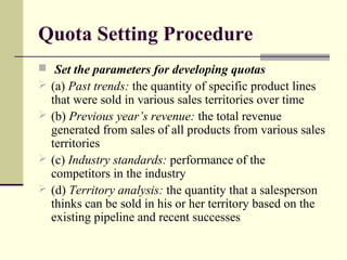 Sales quota and sales territory | PPT