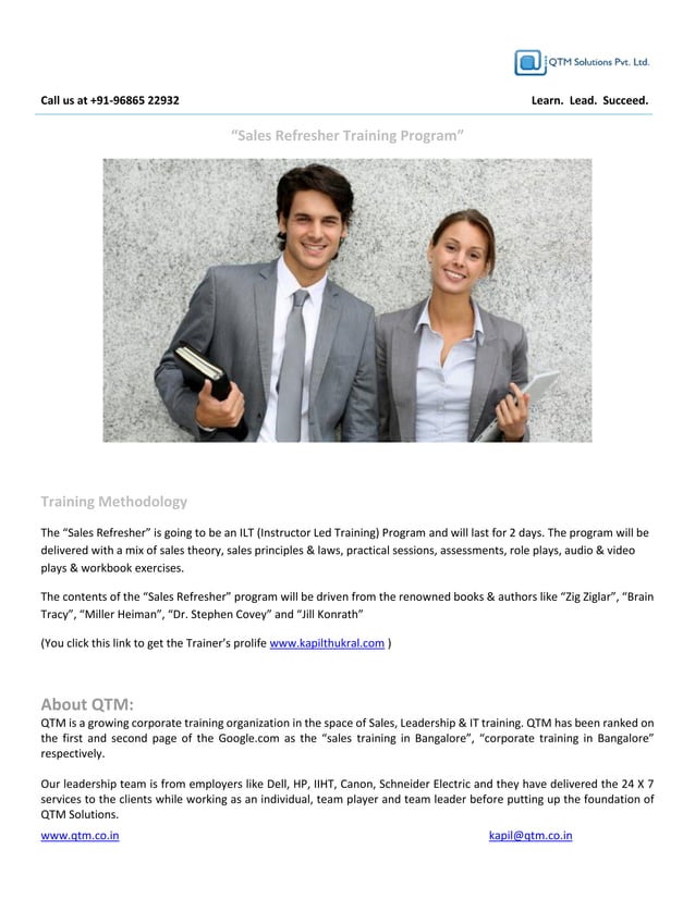 Sales refresher training program | PDF