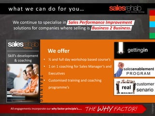 SalesRehab why factor.......looking for new options in driving sales growth | PPT
