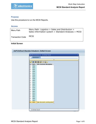 Sales report mcsi | DOC