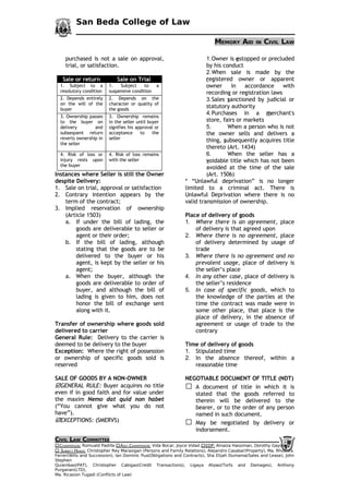 Sales san beda college of law | PDF