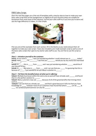 Premier EPOS Sales Scripts | PDF