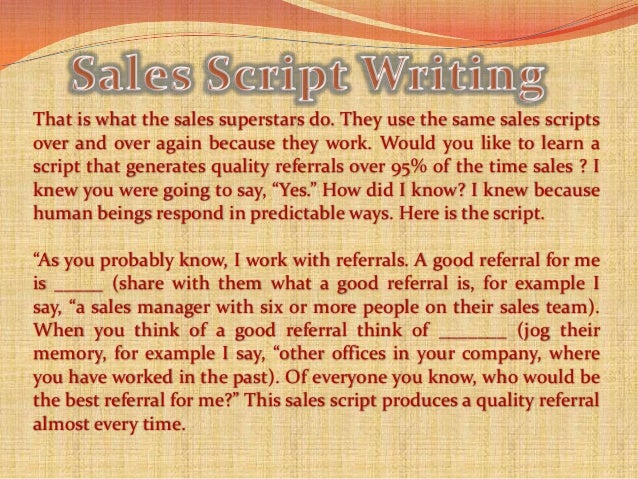 Sales script writing services