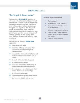 Sales self perception social style & versatility profile | PDF