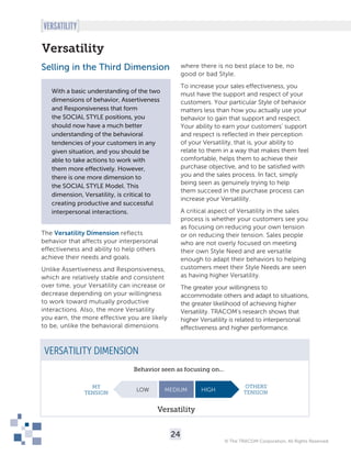 Sales self perception social style & versatility profile | PDF