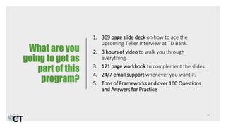 TD Bank Teller Interview | PPT