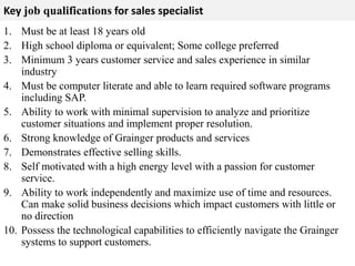 Sales specialist job description | PPTX