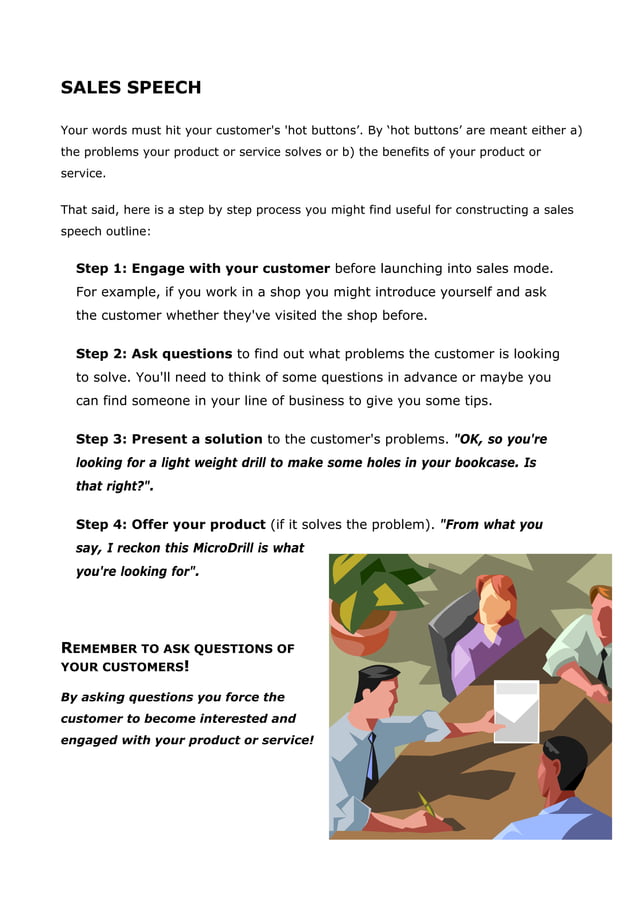Sales speech | PDF