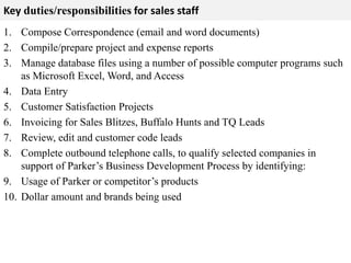Sales staff job description | PPT