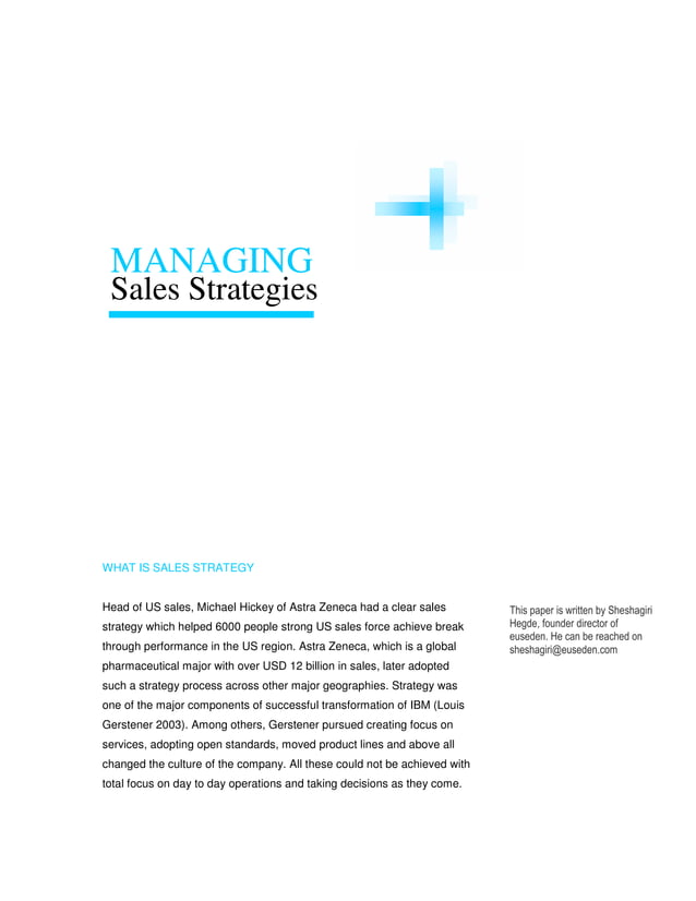 Sales Strategy | PDF | Sales | Business