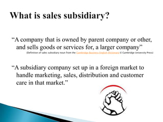 Sales subsidiary ghrm | PPT