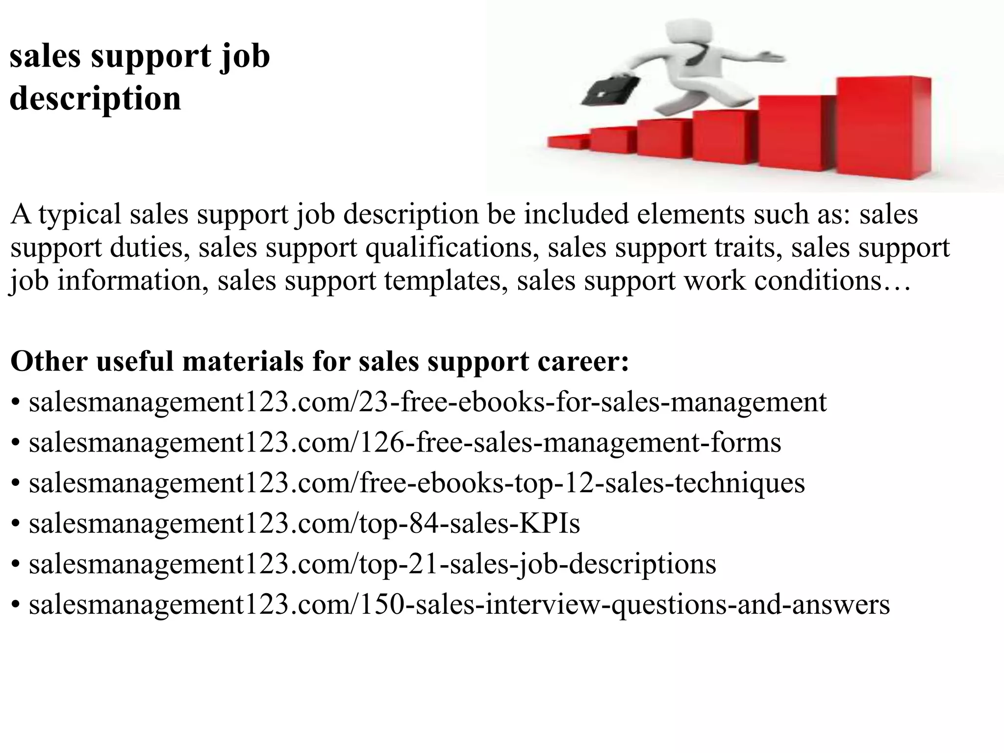 Sales support job description | PPTX