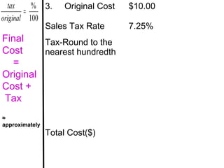 Sales Tax and Total Cost | PPT