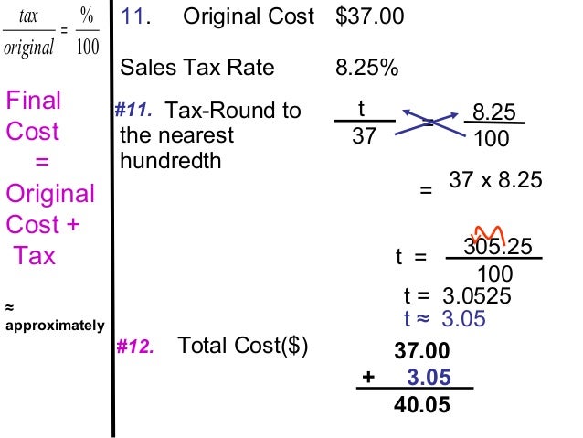 Sales Tax and Total Cost