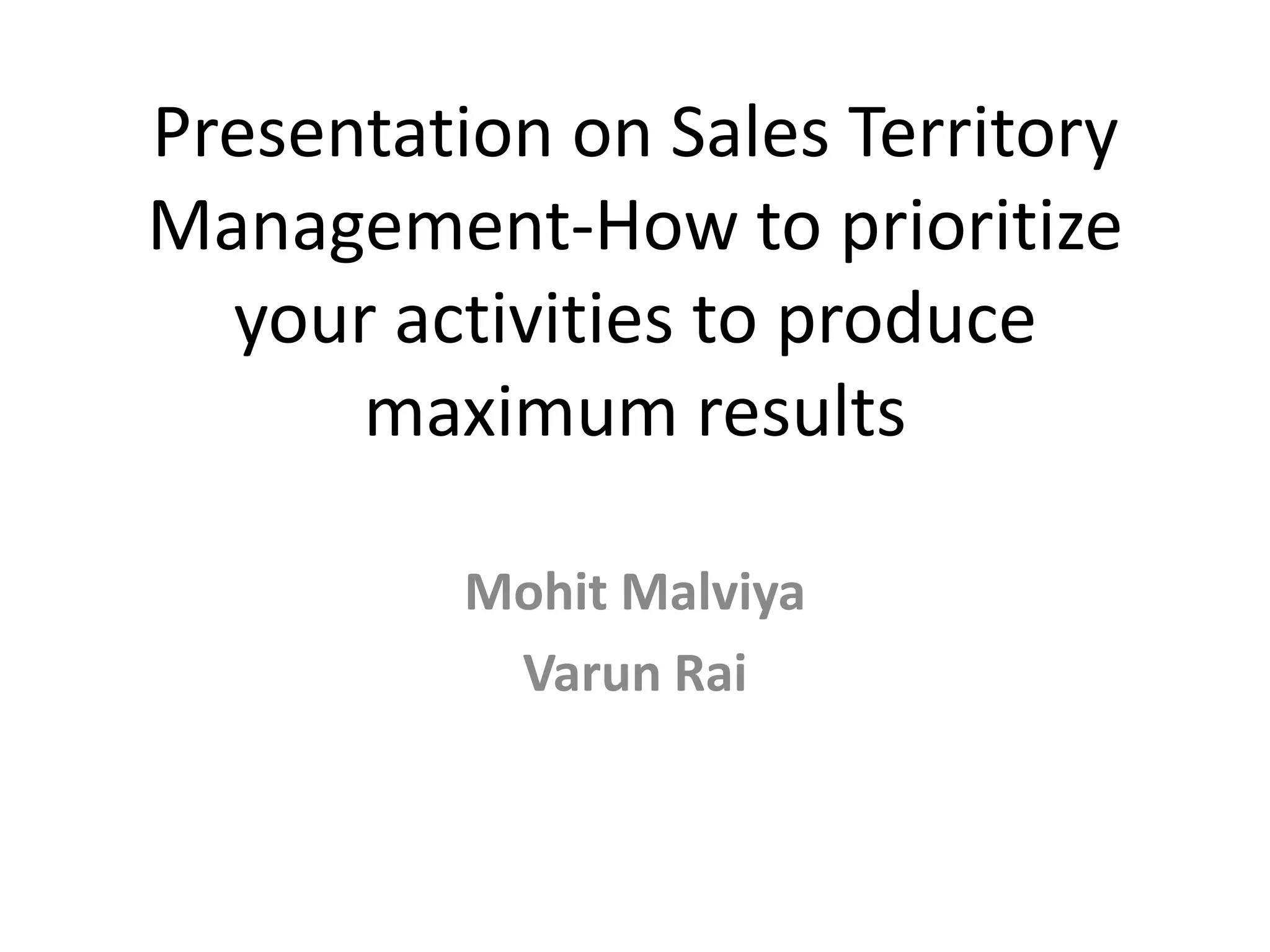 Sales territory management | PPTX | Sales | Business