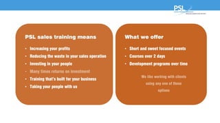 Sales training by psl | PPT