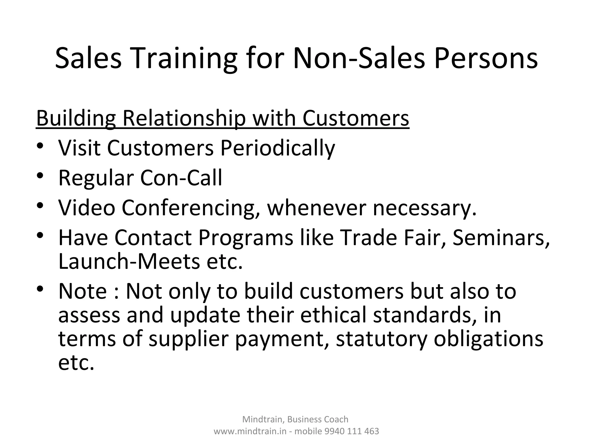 Sales training for non sales persons | PPT