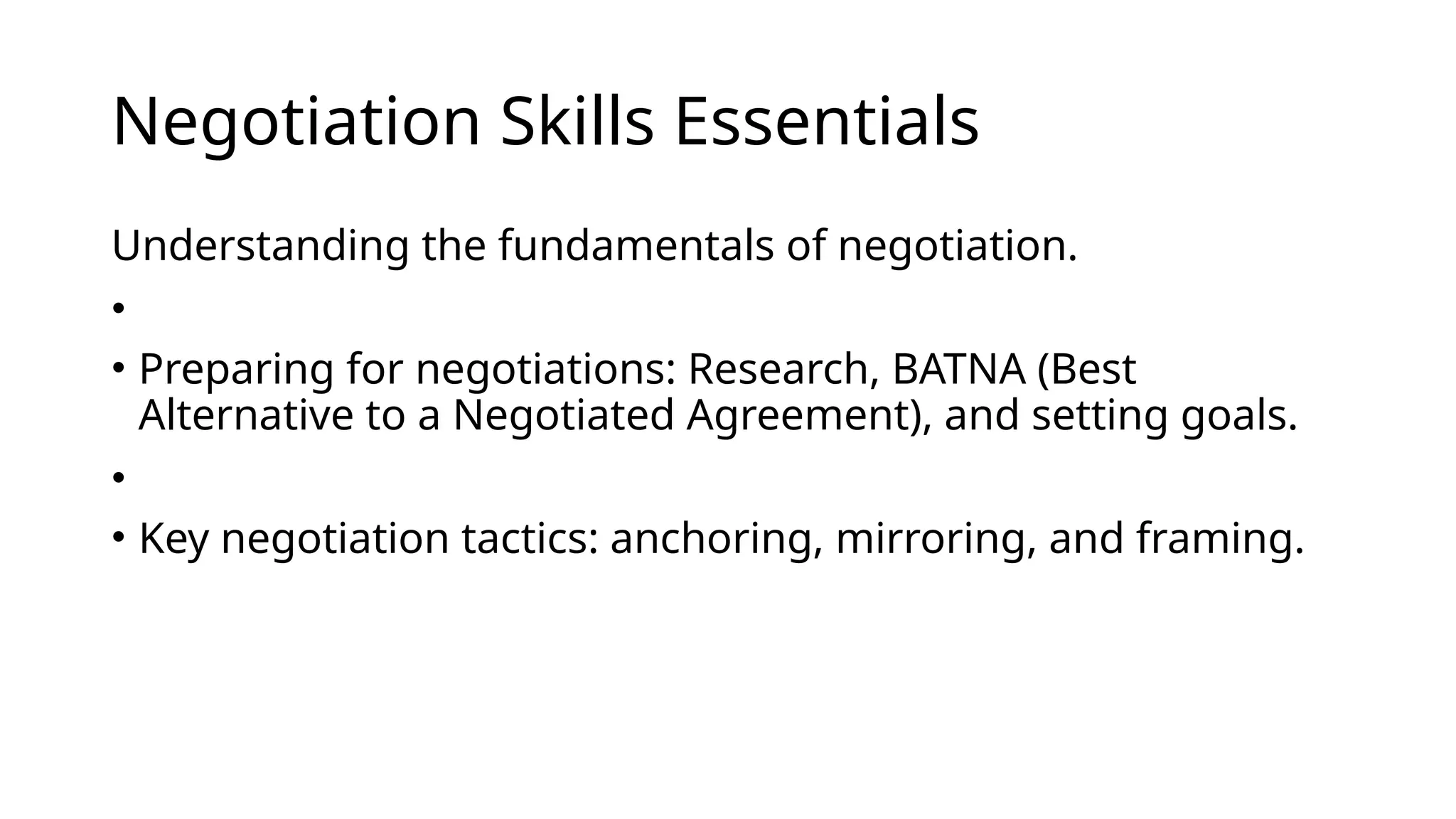 Sales Cycle and Negotiation Training outline | PPTX