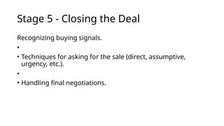 Sales Cycle and Negotiation Training outline | PPTX