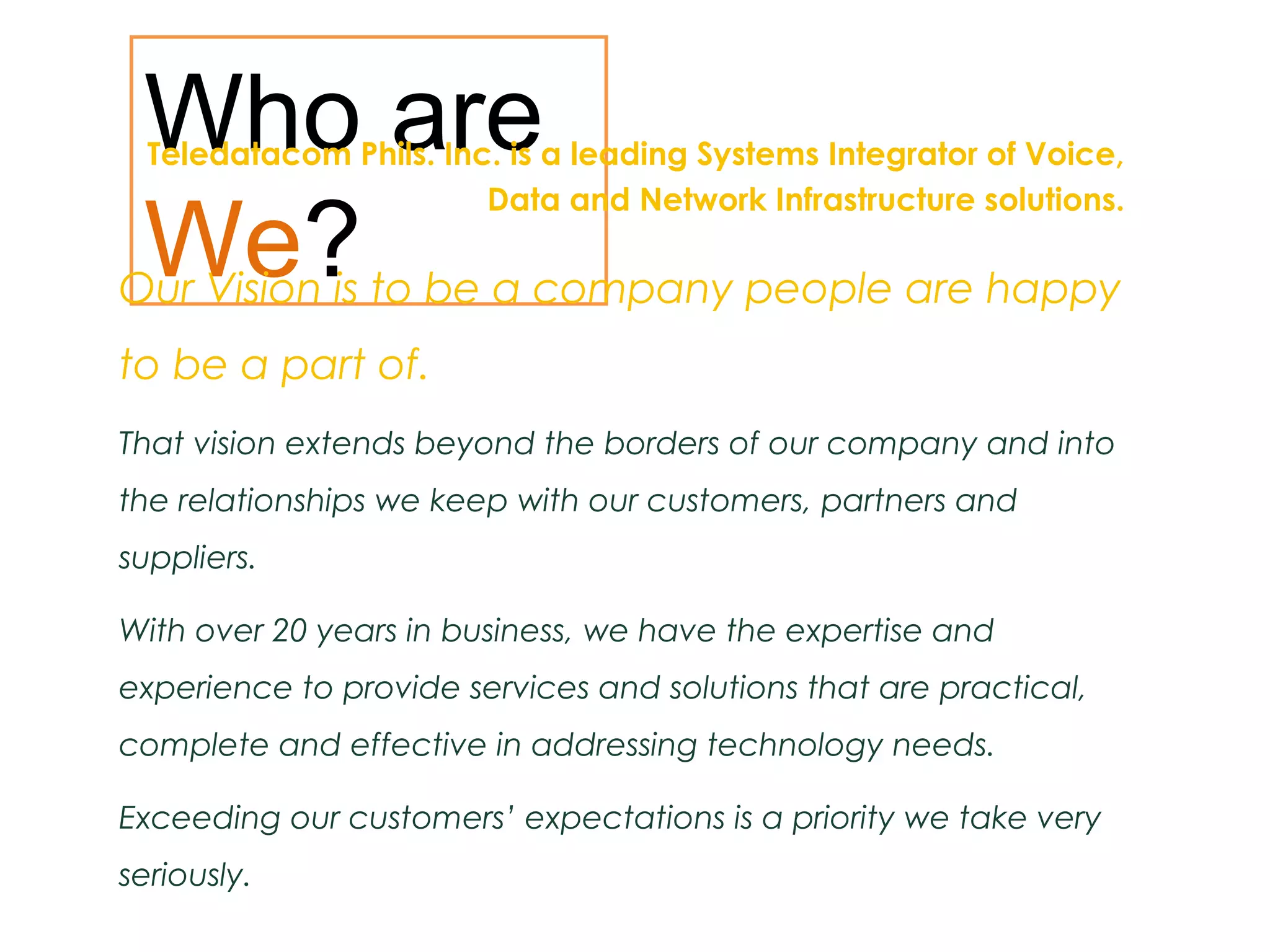 Teledatacom Philippines, Inc. | POT | Business | Business and Finance