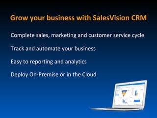 Introduction to SalesVision CRM | PPT | Sales | Business