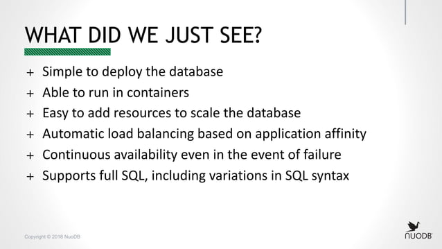 Introduction to NuoDB - March 2018 | PPT