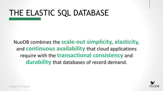Introduction to NuoDB - March 2018 | PPT