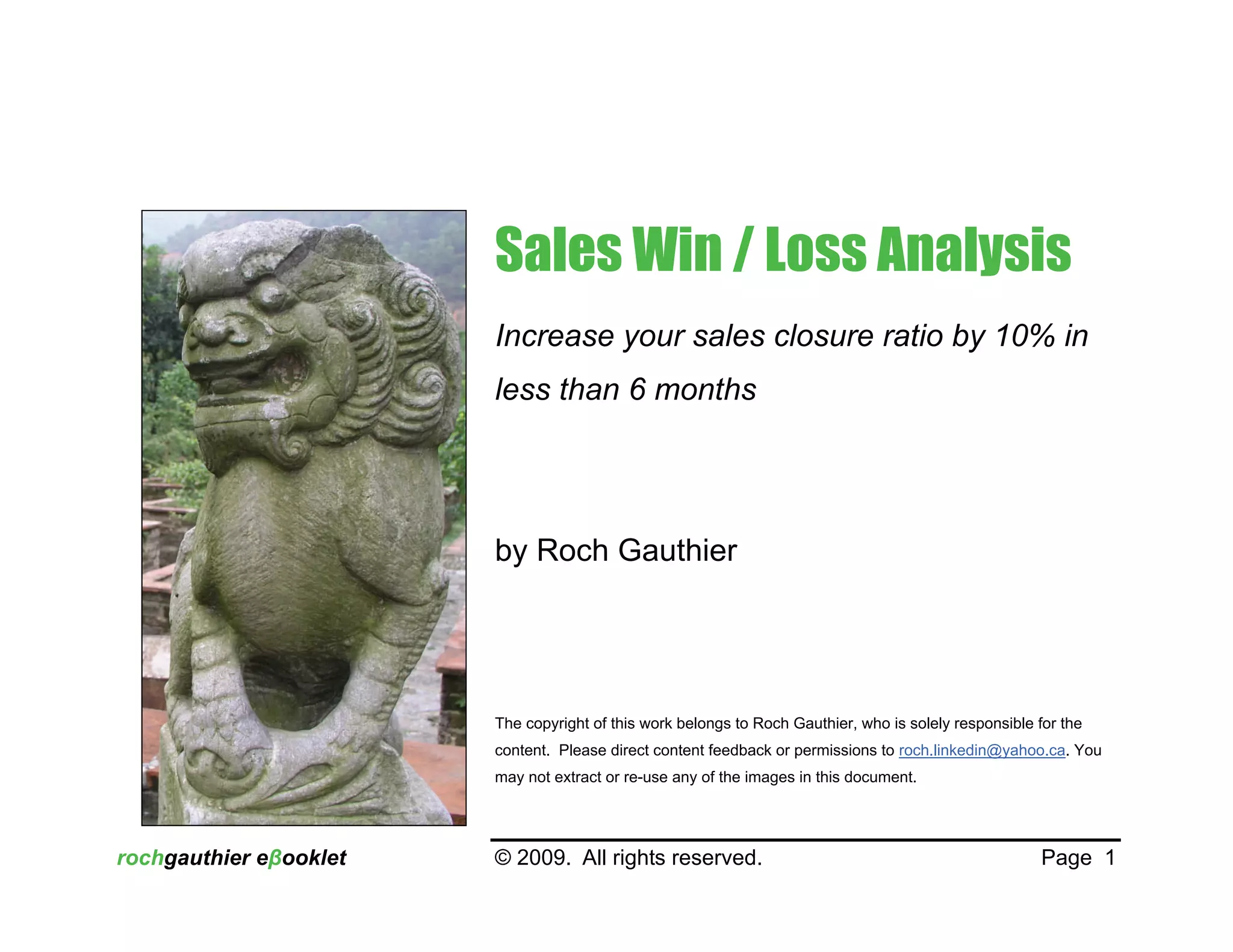 Sales win loss analysis - Increase your sales closure ratio by 10% in ...