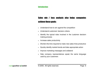 Sales win loss analysis - Increase your sales closure ratio by 10% in ...