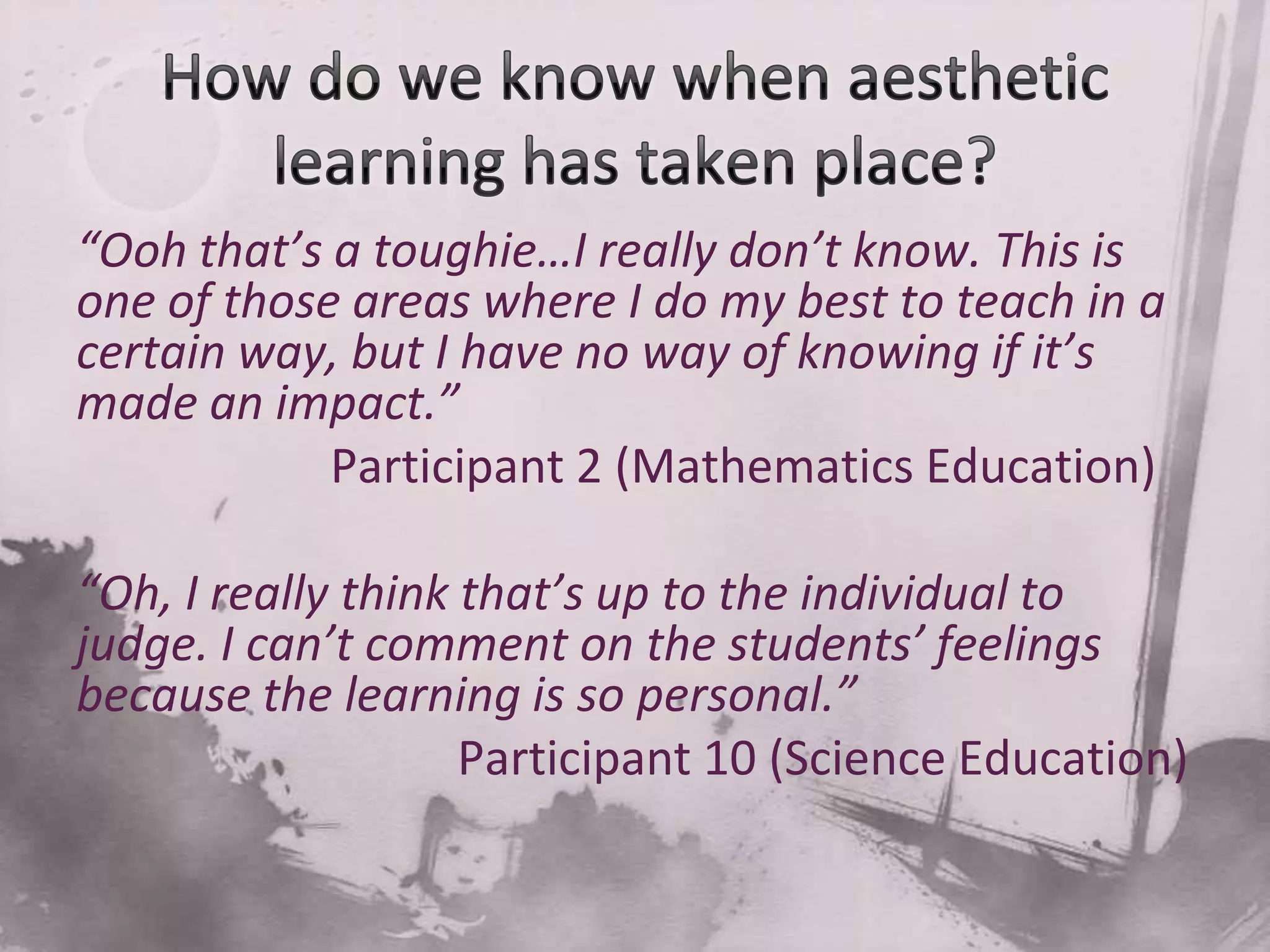 Aesthetic development in higher education: An interdisciplinary ...