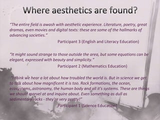 Aesthetic development in higher education: An interdisciplinary ...