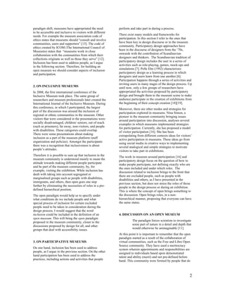 Openness, Inclusion and Participation in Museums | DOC