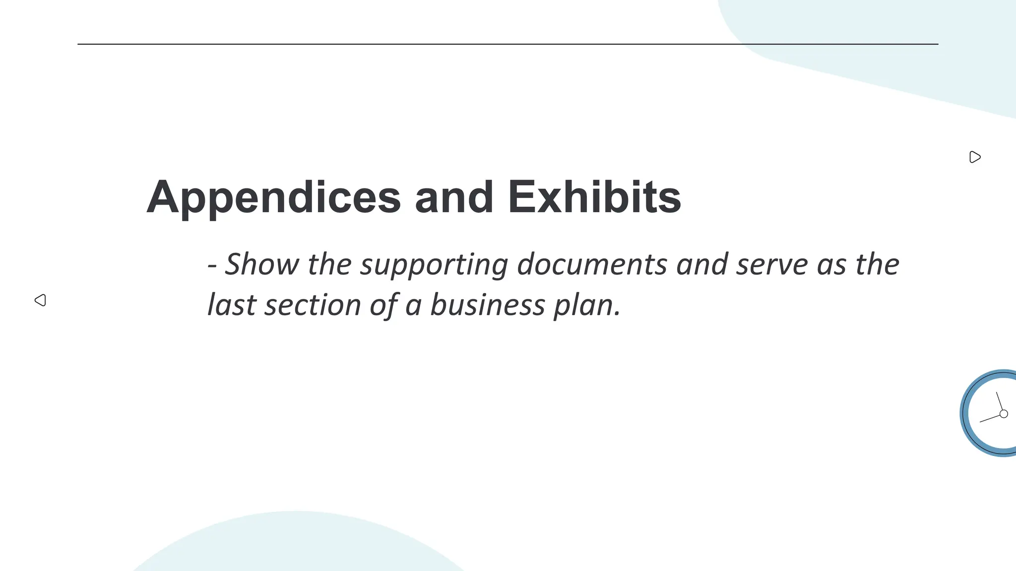 Appendices and Exhibits in the Business plan.pptx