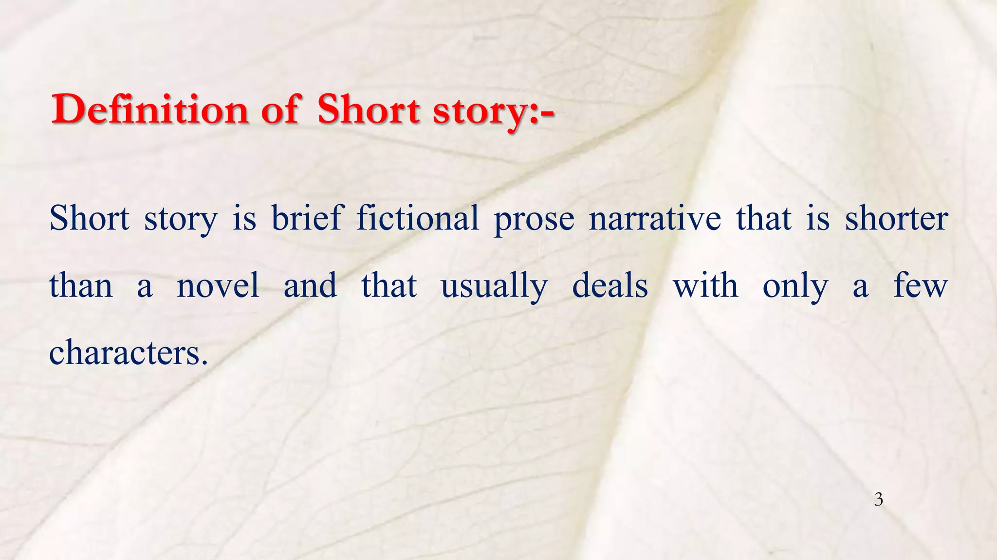Salient features of a short story | PPTX