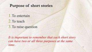 Salient features of a short story | PPTX
