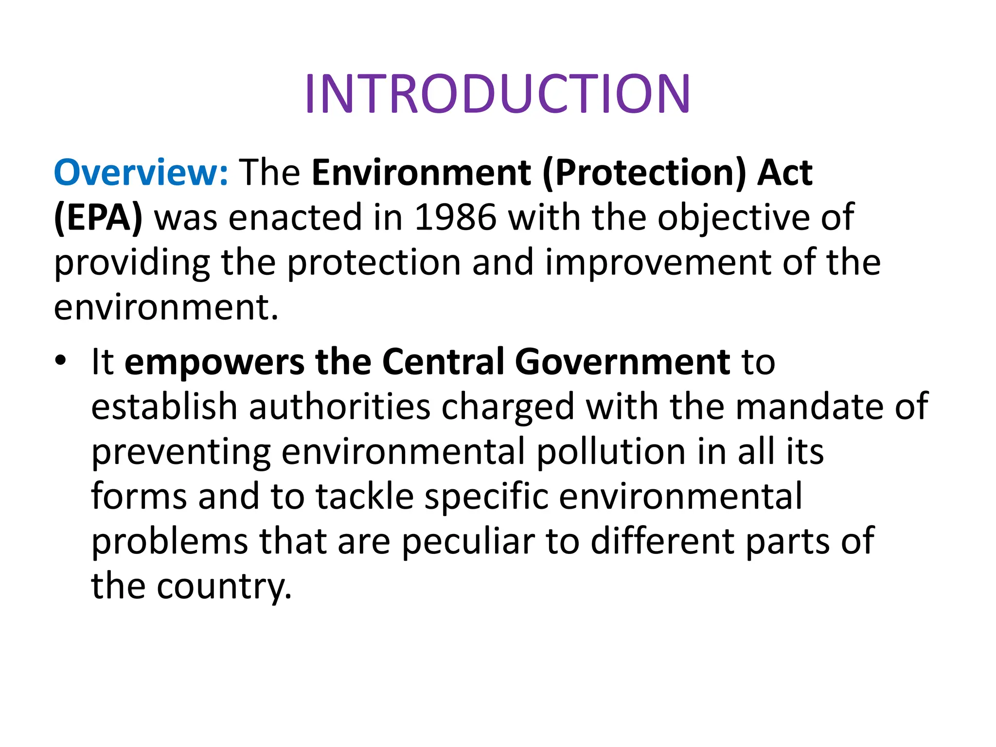 Salient features of Environment protection Act 1986.pptx