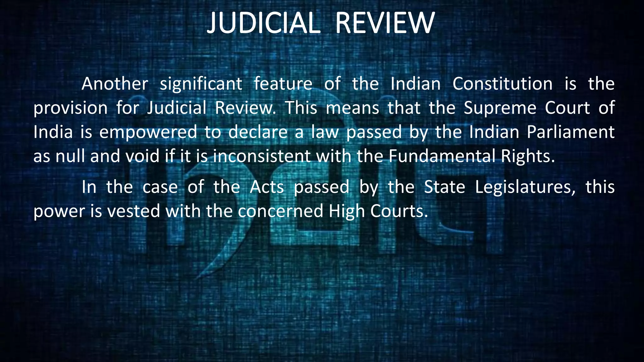 Salient features of indian constitutions. | PPTX