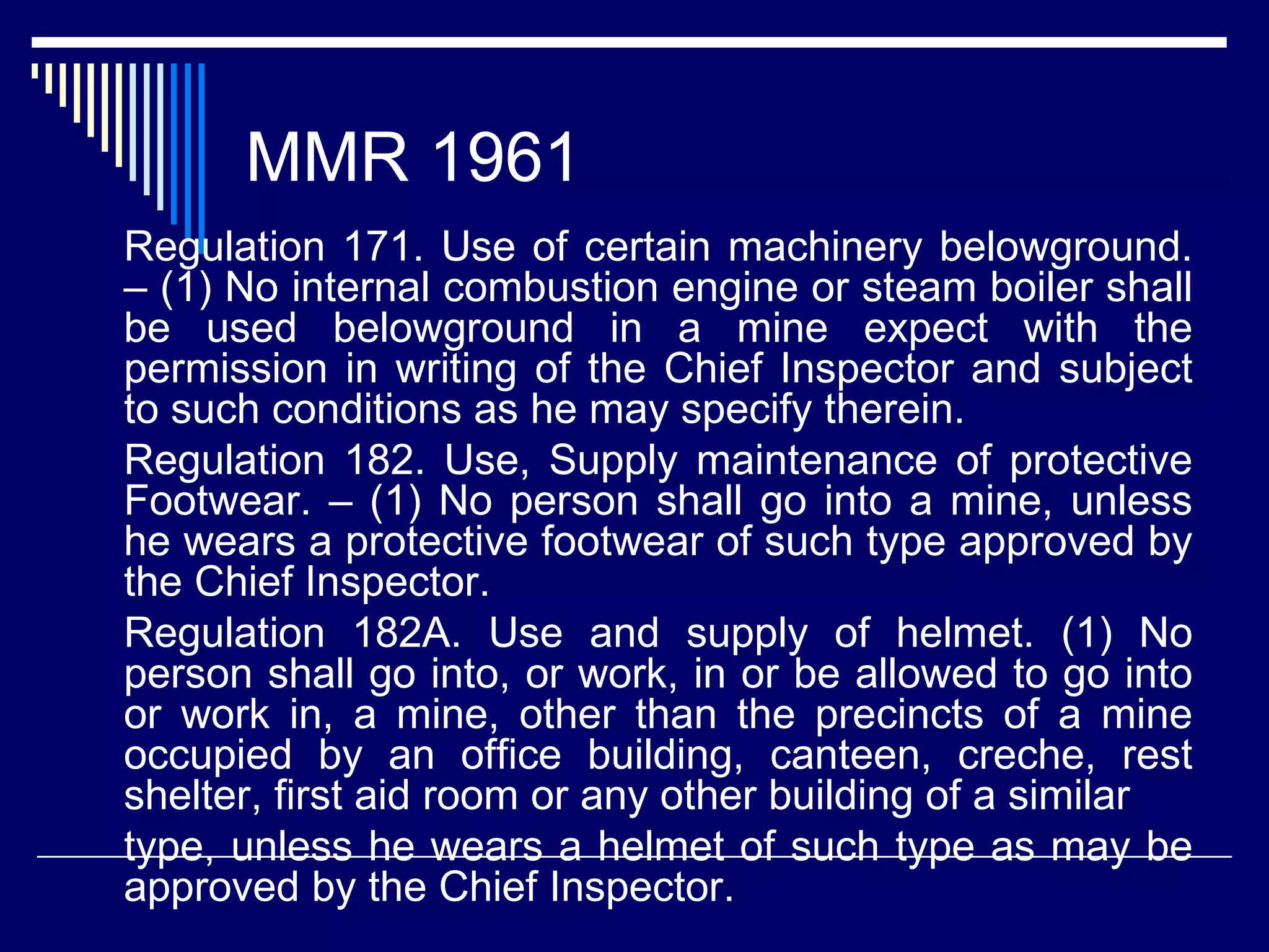 Salient features of mines act, rules and regulation | PPT