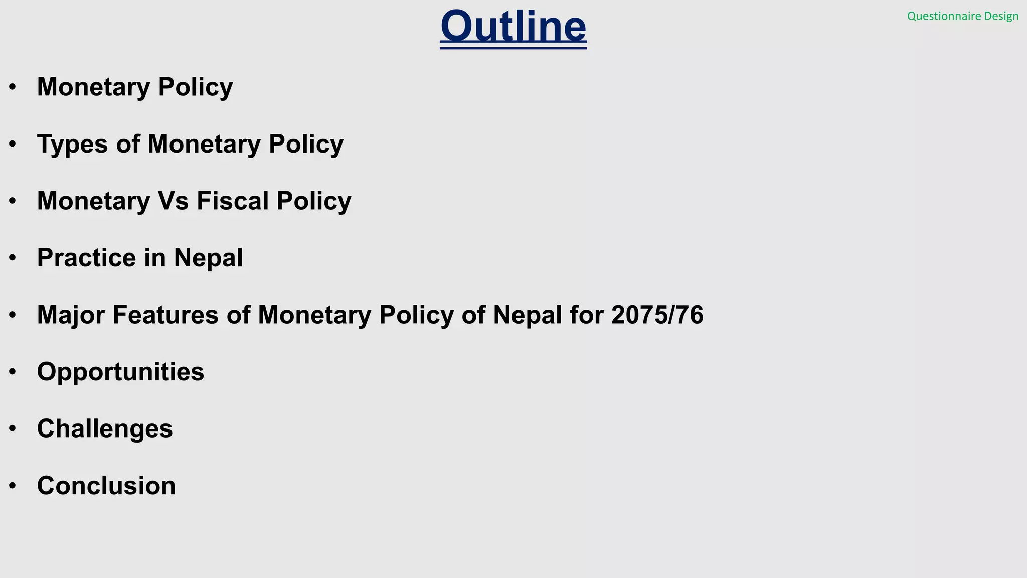 Salient features of monetary policy of Nepal | PPTX