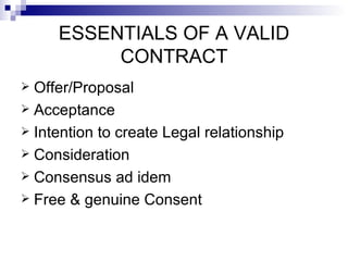 Salient Features Of The Indian Contract Act | PPT