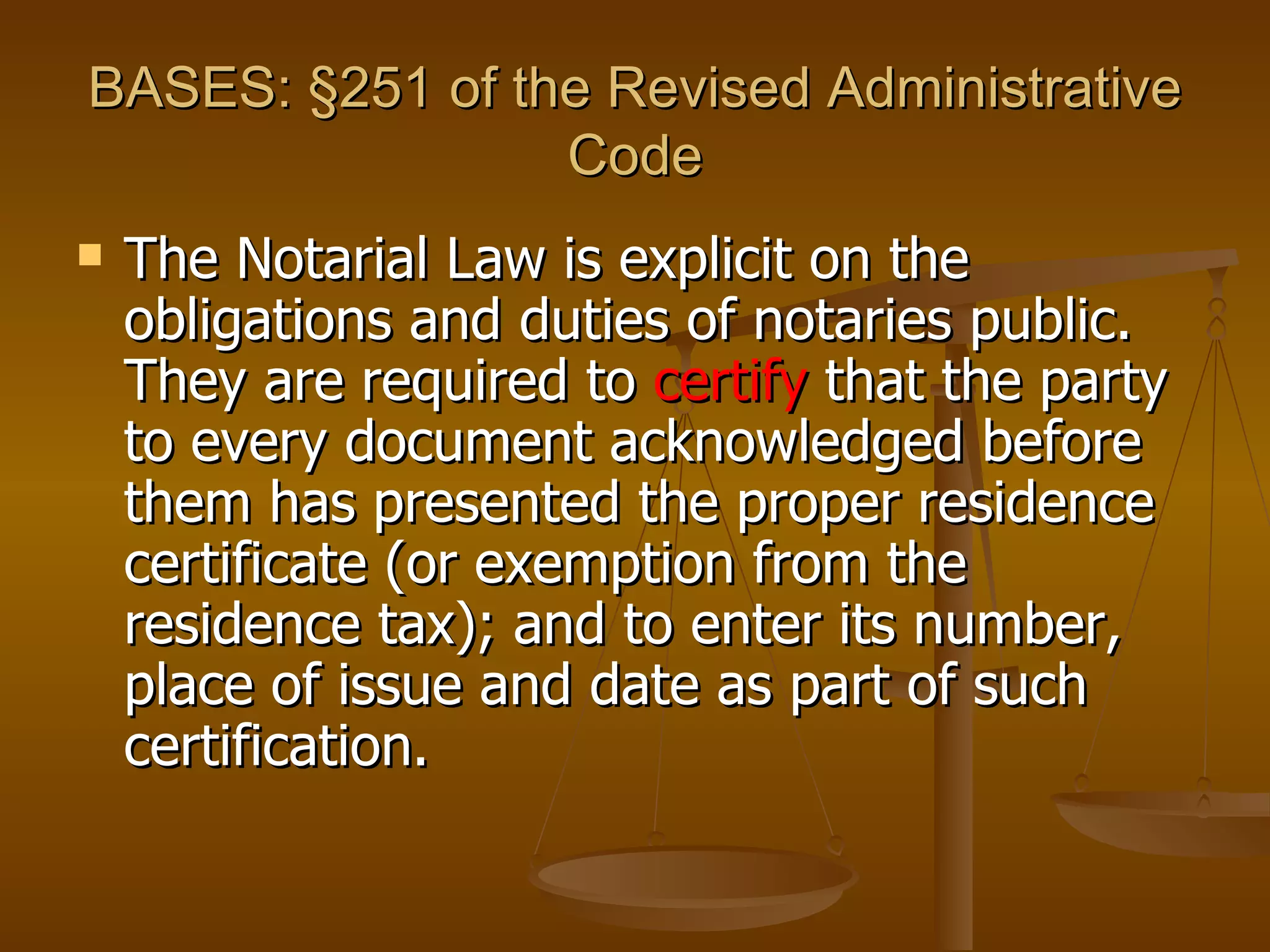 Salient features of the notarial law | PPT