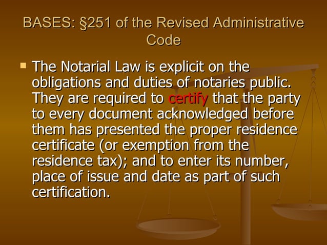 Salient features of the notarial law | PPT | Law