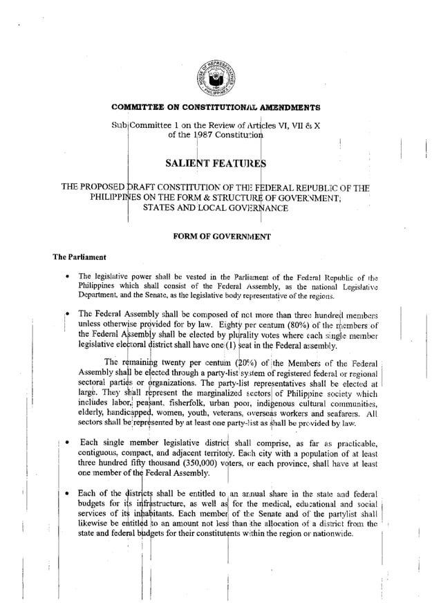 Proposed House charter change gives Duterte awesome powers | PDF