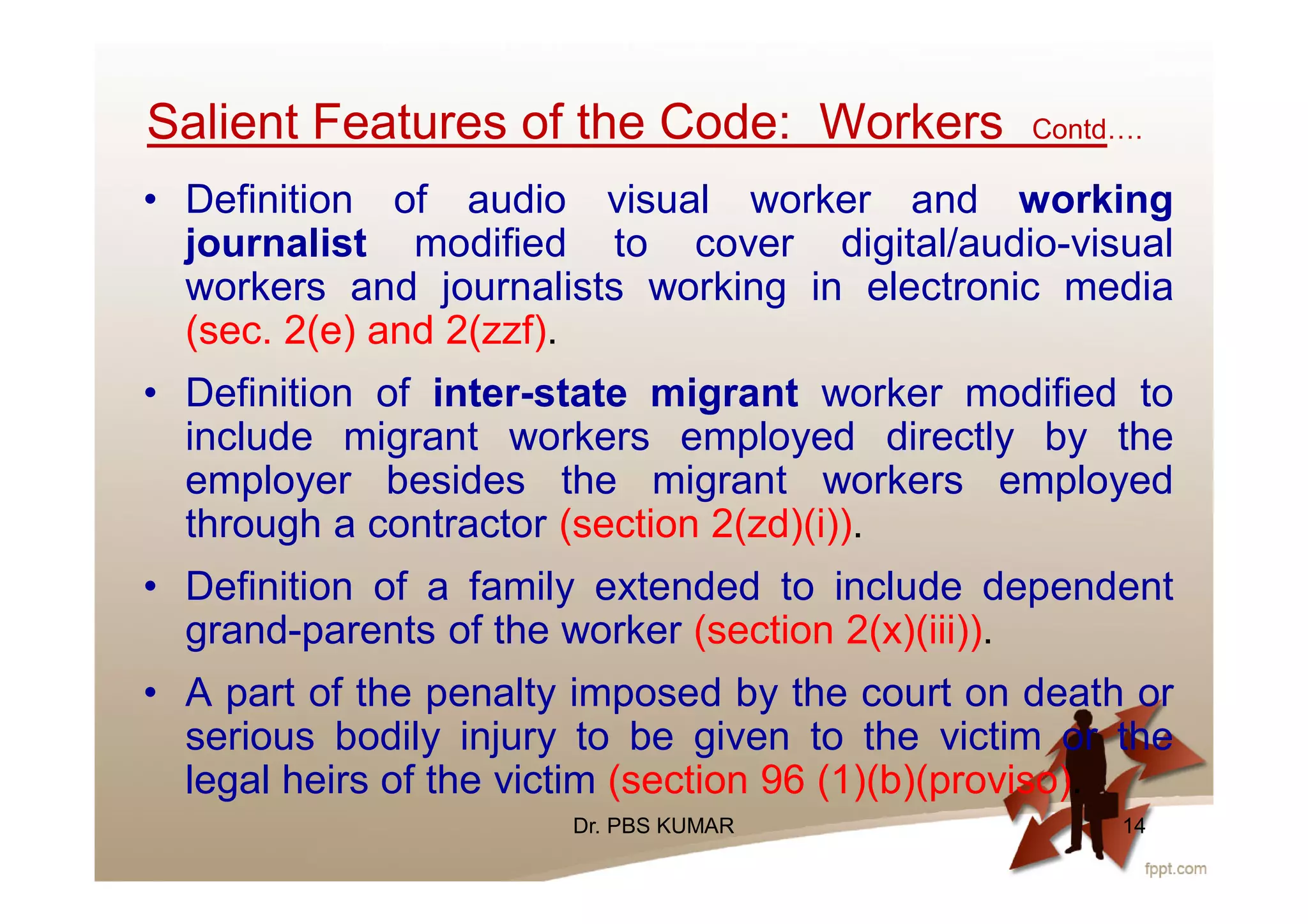 Salient features on all labour codes ppt [compatibility mode] | PDF