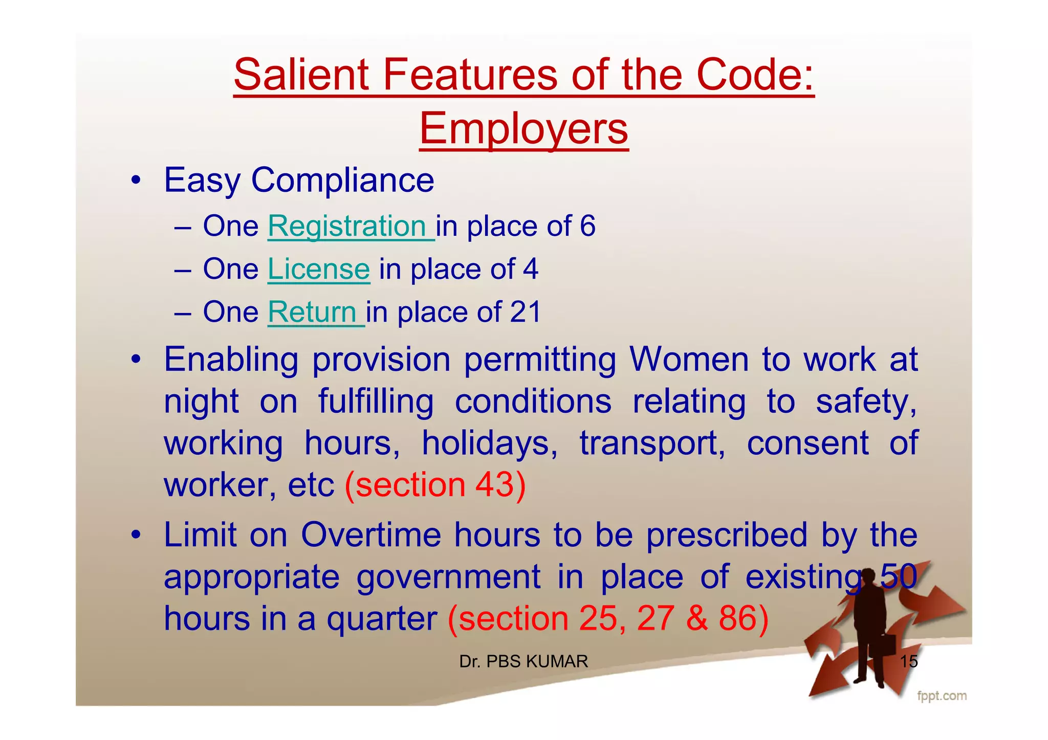 Salient features on all labour codes ppt [compatibility mode] | PDF